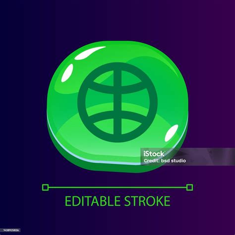 Internet Connection Glossy Ui Button With Linear Icon Stock Illustration Download Image Now