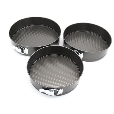 Комплект от 3 блатове за торта с незалепваща повърхност и подвижна основа кръгла форма 24 см