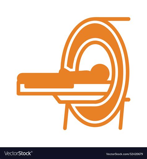 Mri Scan Icon Orange Color Royalty Free Vector Image