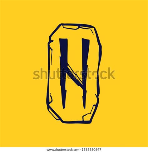 Runic N Letter Logo Lightnings On Stock Vector Royalty Free