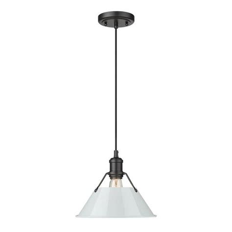 Golden Lighting Orwell 100 Watt 1 Light Matte Black And Dusky Blue