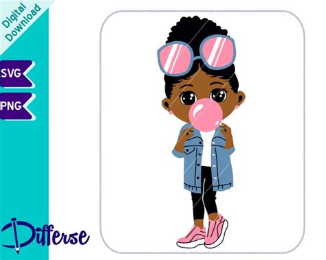 Girl Blowing Bubble Gum Svg Svg Cut File And Png Sassy Girl Etsy