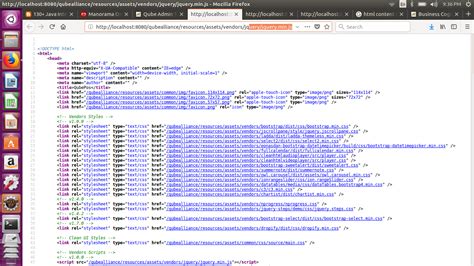 Jquery Styles And Scripts Broken In Jsp File Stack Overflow
