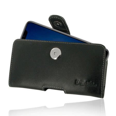 Pdair Iphone Xr Leather Horizontal Pouch Case Black