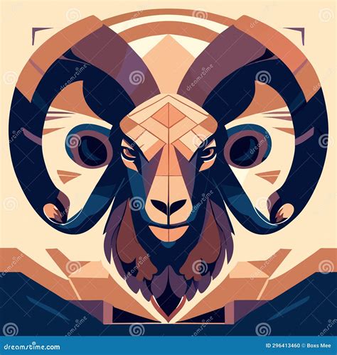Head Of A Ram In A Flat Style Vector Illustration For Your Design Generative Ai Stock Vector