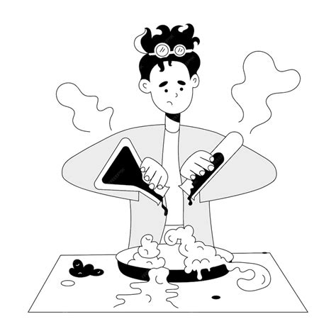 Premium Vector A Hand Drawn Illustration Of Lab Assistant