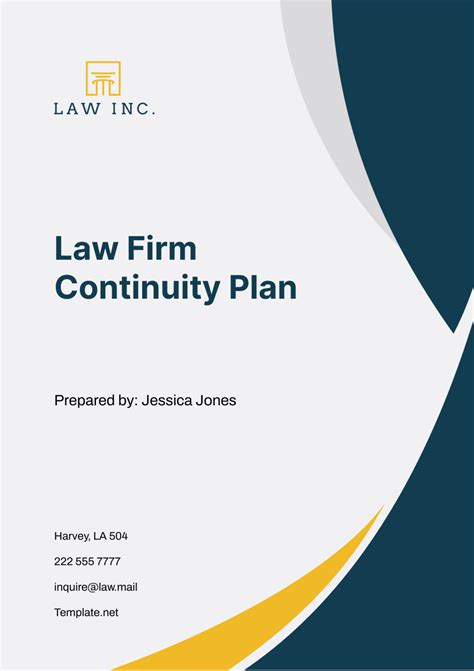 Law Firm Continuity Plan Template Edit Online And Download Example