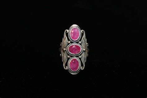 Sterling Silver And Pink Ruby Ring Auction Ohio