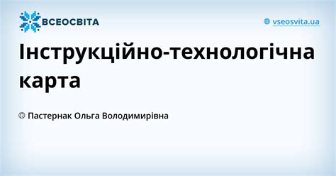 Інструкційно технологічна карта Урок на 2 завдання Професійна освіта