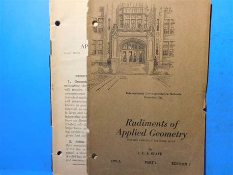 Ics Rudiments Of Applied Geometry 1875 2 Booklets International Corre Railroadtreasures
