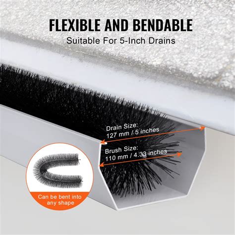 Vevor Gutter Brush 15 Feet Total Length 4 33 Inch Diameter Gutter