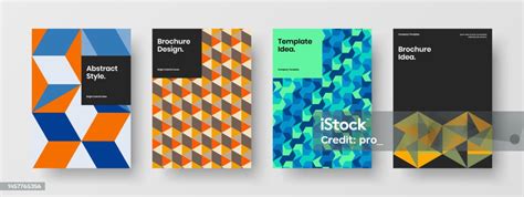 프리미엄 광고지 A4 디자인 벡터 컨셉 세트 간단한 기하학적 모양 엽서 템플릿 구성입니다 광고에 대한 스톡 벡터 아트 및 기타 이미지 Istock