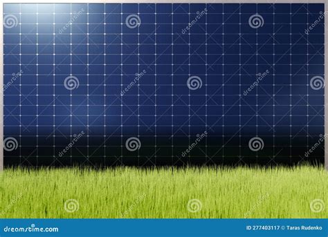 Solar Panel On Green Grass Stock Illustration Illustration Of Industry