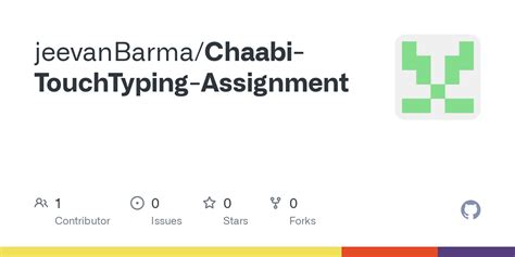 GitHub JeevanBarma Chaabi TouchTyping Assignment