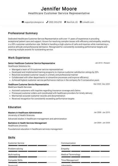 16 Medical Customer Support Representative Resume Examples And