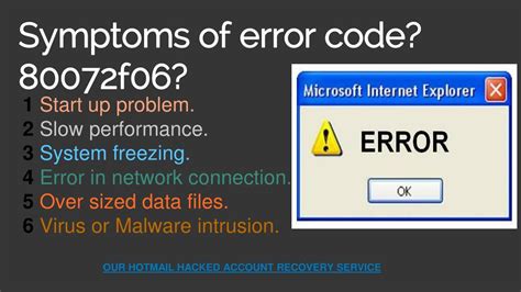 PPT Hotmail Error Code PowerPoint Presentation Free Download ID 7551547