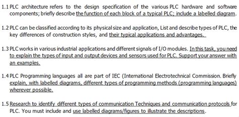 Solved 1 1 Plc Architecture Refers To The Design