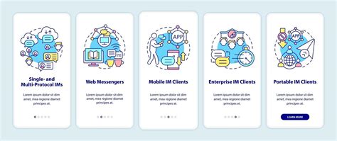 Instant Messaging Software Types Onboarding Mobile App Page Screen 3235274 Vector Art At Vecteezy