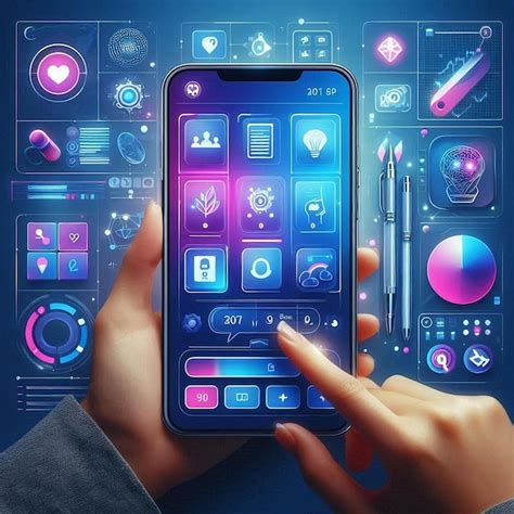 Premium Photo Generate A Futuristic And Sleek Design For A Mobile App Interface Showcasing