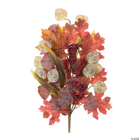 Mipropered Fall Leaf Stem Set Of 2 28h Polyester