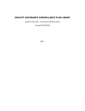 LESSON Quality Assurance Surveillance Plan QASP Doc Template PdfFiller