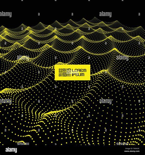 Array With Dynamic Particles Flowing Particle Waves Wavy Grid