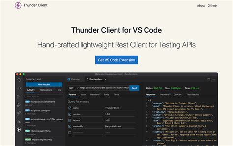 Thunder Client Client Extension For Vs Code Betalist