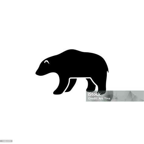 그리즐리 또는 북극곰 코디악 실루엣 플랫 벡터 아이콘 그림입니다 흰색 배경에 간단한 검은 기호 그리즐리 또는 북극곰 웹 및 모바일 Ui 요소에 대한 Kodiak 사인 디자인