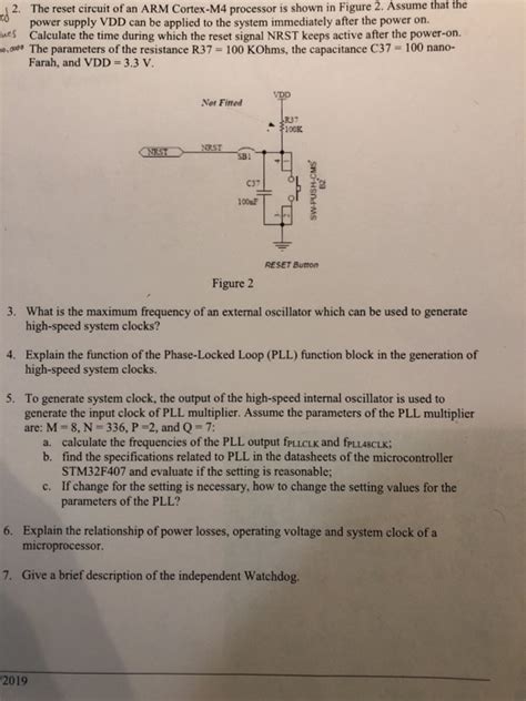 That 2 The Reset Circuit Of An ARM Cortex M4 Chegg Com