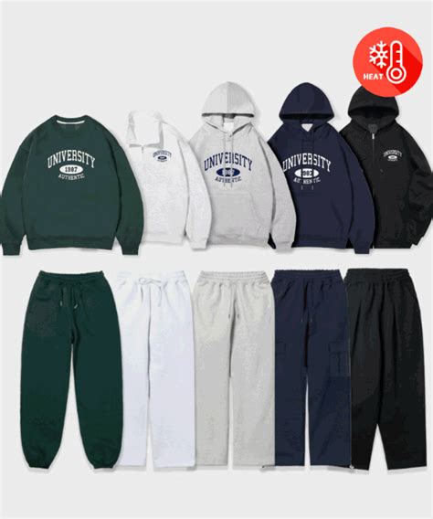 🔥따듯한양기모🔥 단독구매가능 Set 유니버시티 오버핏 맨투맨 반집업 후드티 후드집업 반바지 조거 카고 원턱 와이드팬츠 빅사이즈