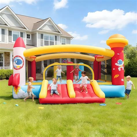 Farmdex Bounce House Jump House With Jump Area Basketball Hoops Throw