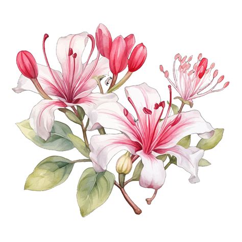 Premium Vector Beautiful Watercolor Honeysuckle Flowers Clipart And