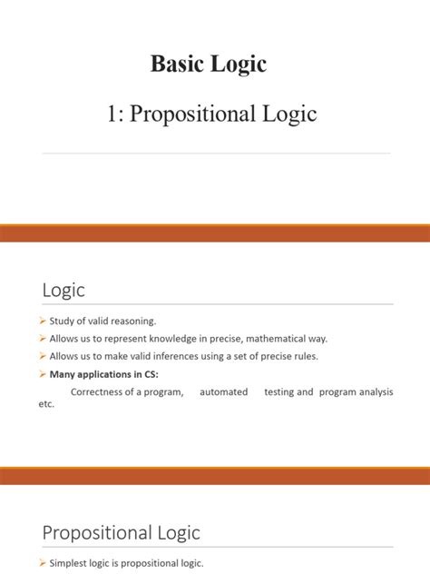Unit 3 Basic Logic Pdf If And Only If Logic