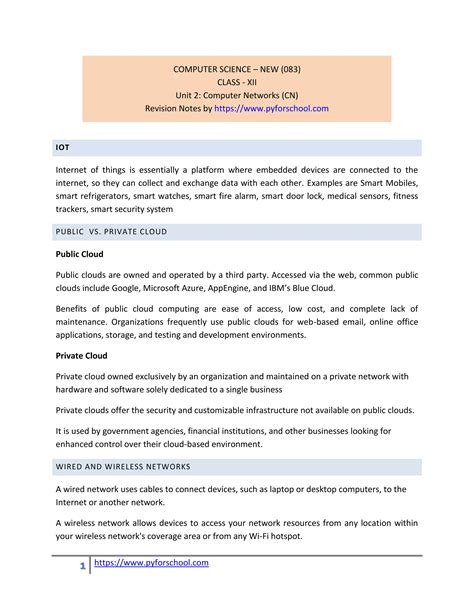 Computer Networks Cbse New Syllabus 083 Class Xii Pdf