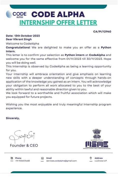 Vikrant Singh On Linkedin Codealpha