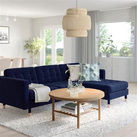 Morabo Sofa With Chaise Djuparp Dark Bluewood Ikea