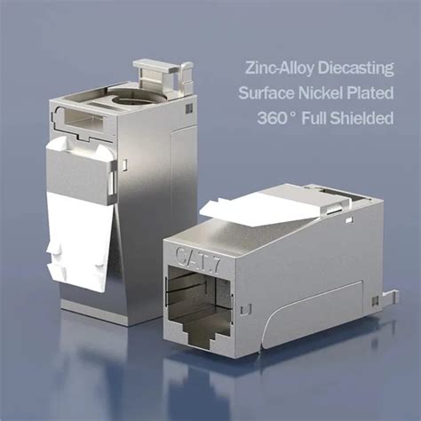 Cat7 Keystone Jack Full Shielded Rj45 Connector Lsa Terminals Toolless Connection Cat6a 6 Cat 7