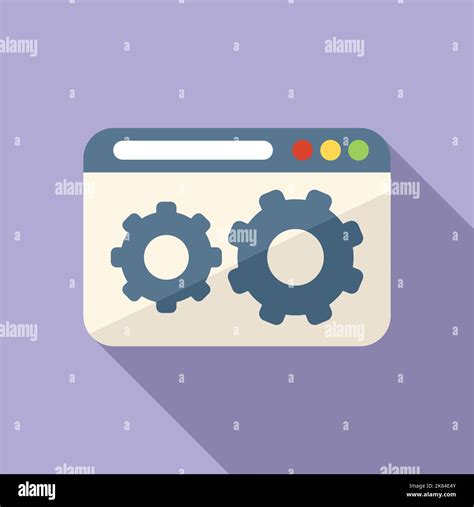 Web Gear Control Icon Flat Vector Plan Screen Data Center Stock