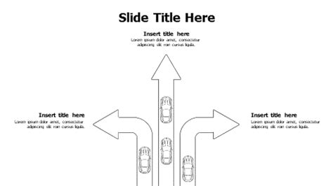 Three Direction Traffic Flow Doodle Arrows Ppt Design