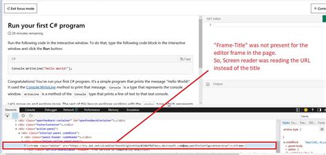 Accessibility A11y Net Editor The IFrame In The Page Doesn T Have