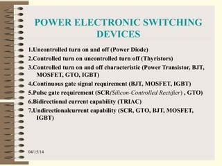 Power Electronics Overview PPT