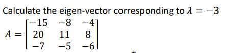Solved Calculate the eigen vector corresponding to λ Chegg