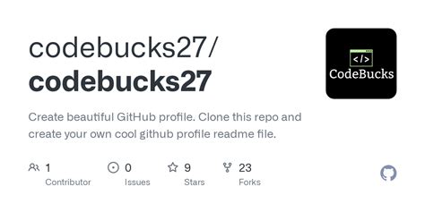Github Codebucks27 Codebucks27 Create Beautiful Github Profile Clone This Repo And Create