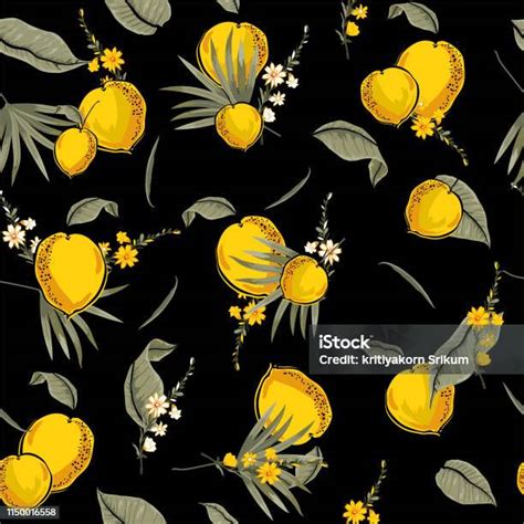 패션 직물 웹 벽지 및 모든 인쇄물에 대 한 벡터 디자인의 여름 오렌지 일러스트 레이 터와 여름 노란색 신선한 열 대 원활한 패턴으로 완벽 한 패턴 감귤류 과일에 대한 스톡