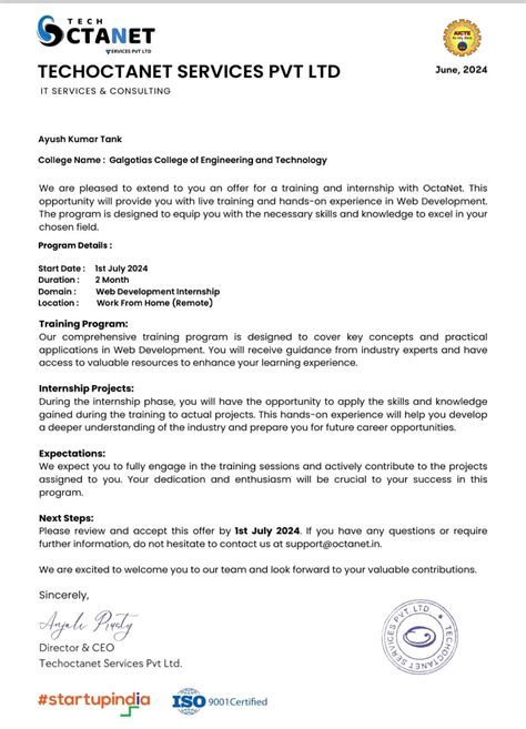 Ayush Kumar Tank On Linkedin Internship Webdevelopment Techjourney