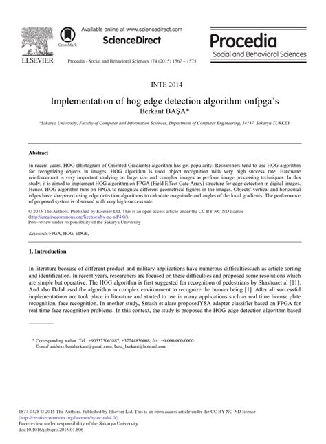 Pdf Implementation Of Hog Edge Detection Algorithm Onfpgas