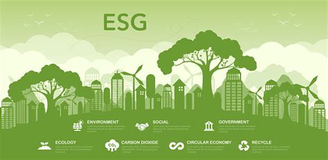Esg 환경 사회 및 거버넌스 투자 심사를 위한 환경 사회 및 기업 지속 가능성 성과 관리에 대한 Esg 개념 녹색 벡터 그림입니다 포부에 대한 스톡 벡터 아트 및 기타