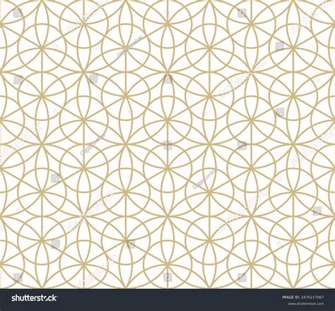 Golden Vector Geometric Seamless Pattern Floral Stock Vector Royalty Free 2470217067