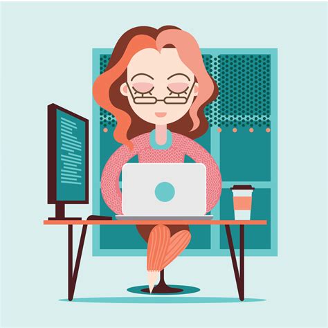 Young Caucasian Woman As Female Developer Profession 229542 Vector Art