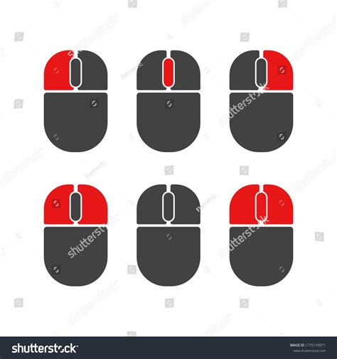 Mouse Buttons Click Isolated Vector Icons Stock Vector Royalty Free 1775199071